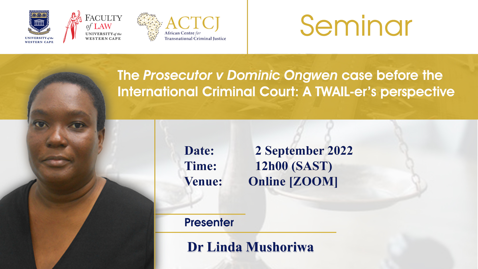 The Prosecutor Dominic Ongwen case before the International Criminal ...